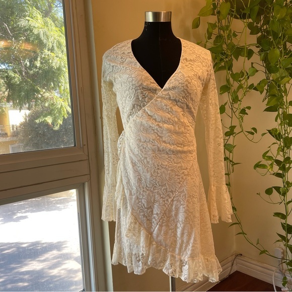We Are Hah | Dresses | Coquette Lace Wrap Dress | Poshmark